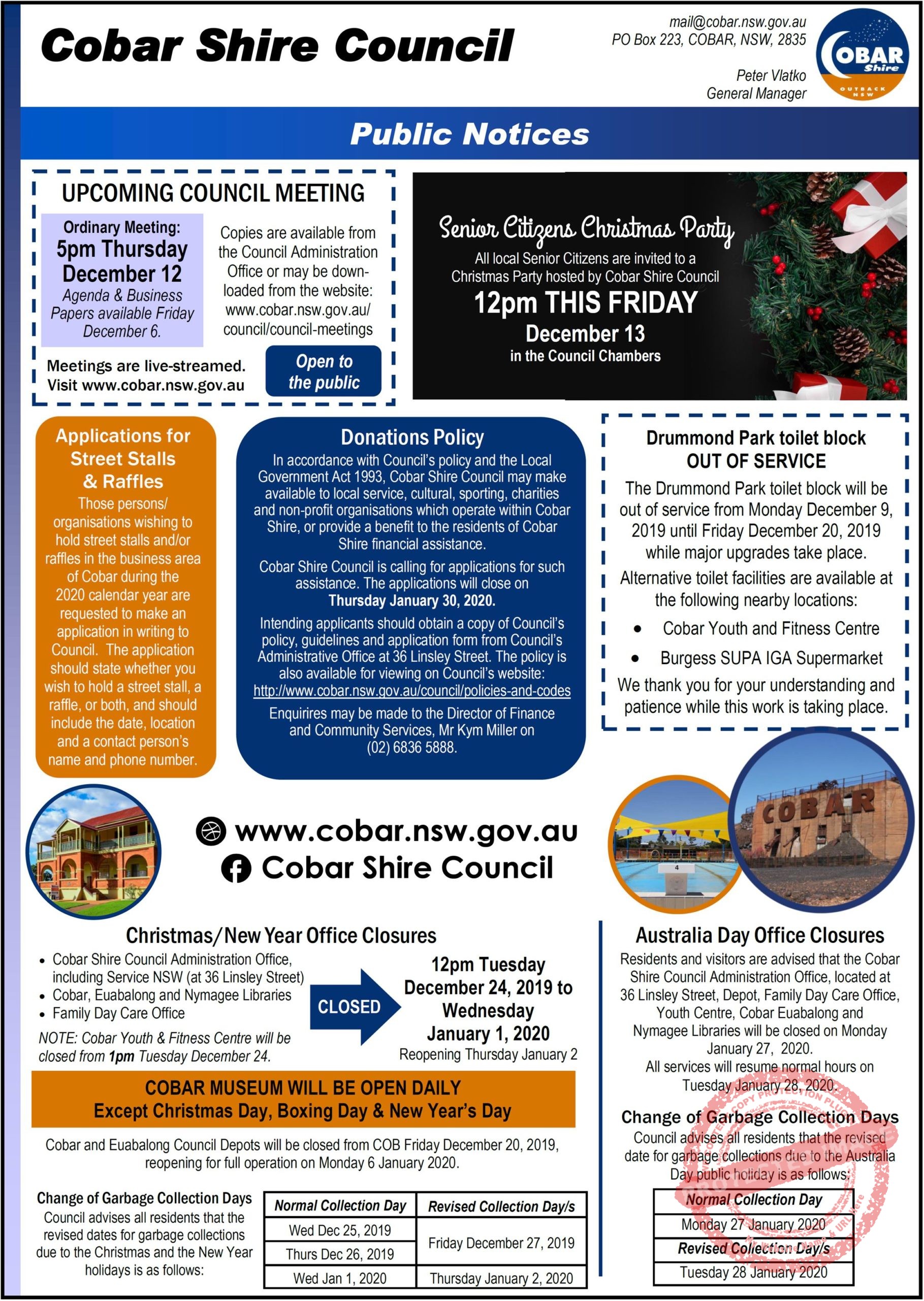 Cobar Shire Council’s Public Notices – The Cobar Weekly
