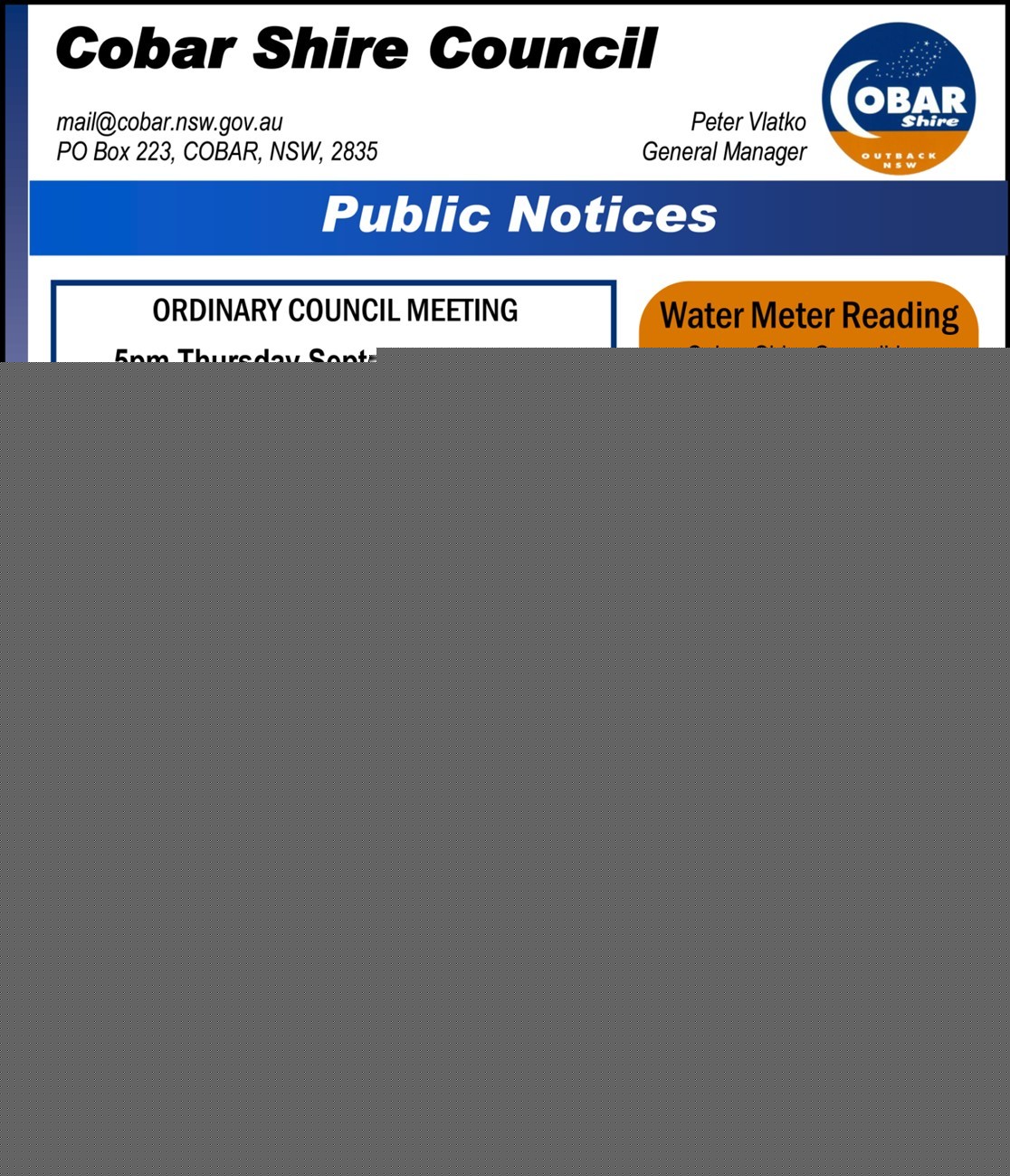 Cobar Shire Council Public Notices – The Cobar Weekly