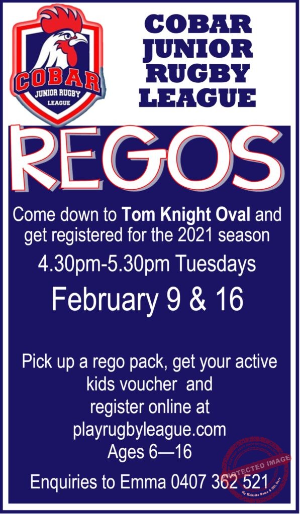 Cobar Junior Rugby League Regos – The Cobar Weekly